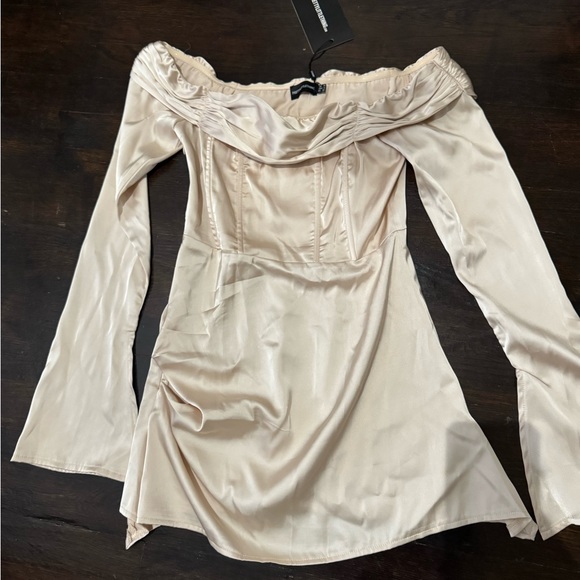 PrettyLittleThing | Dresses | Champagne Mini Dress | Poshmark